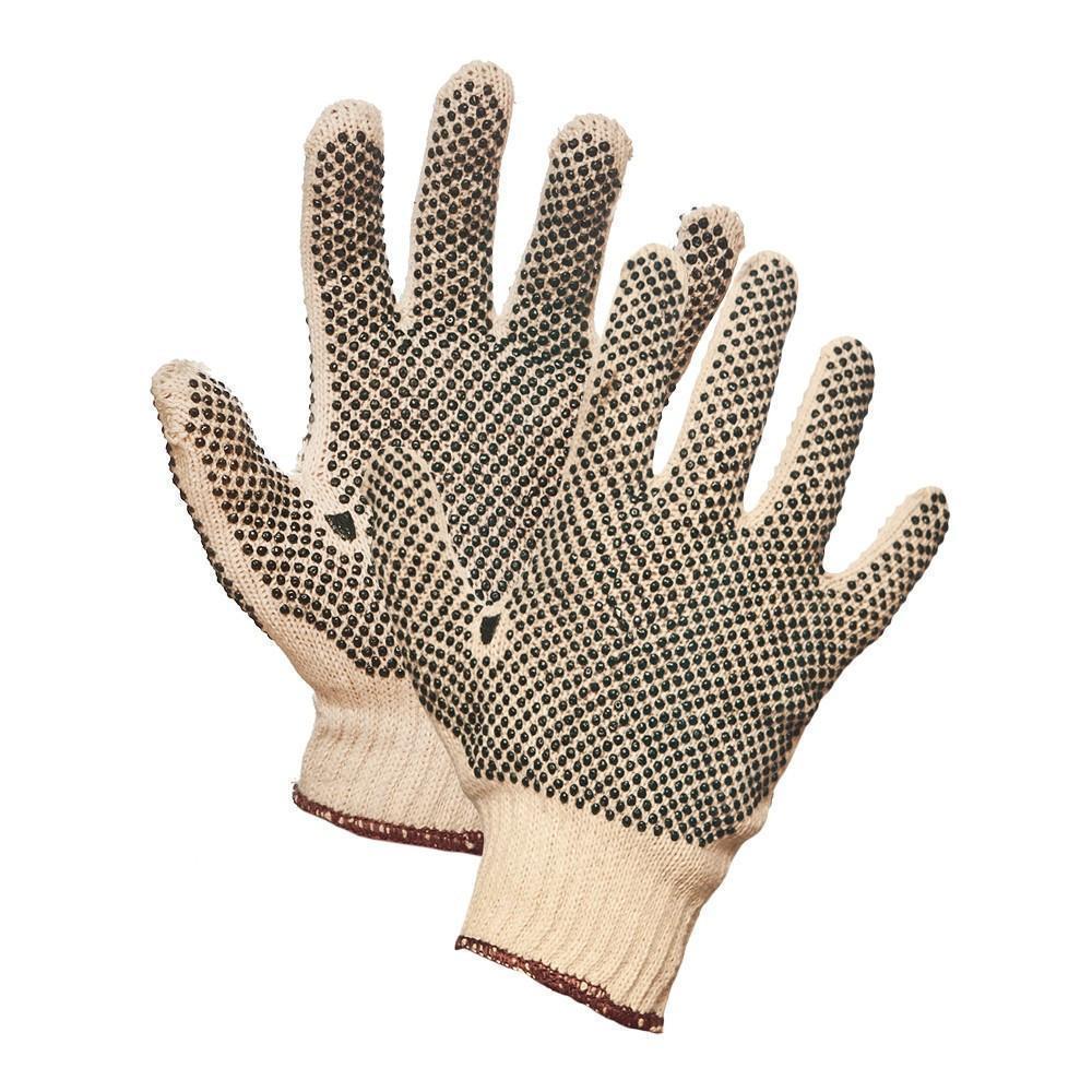 String Knit Work Gloves with PVC Dots on Both Sides - Eco PPE & Safety ...